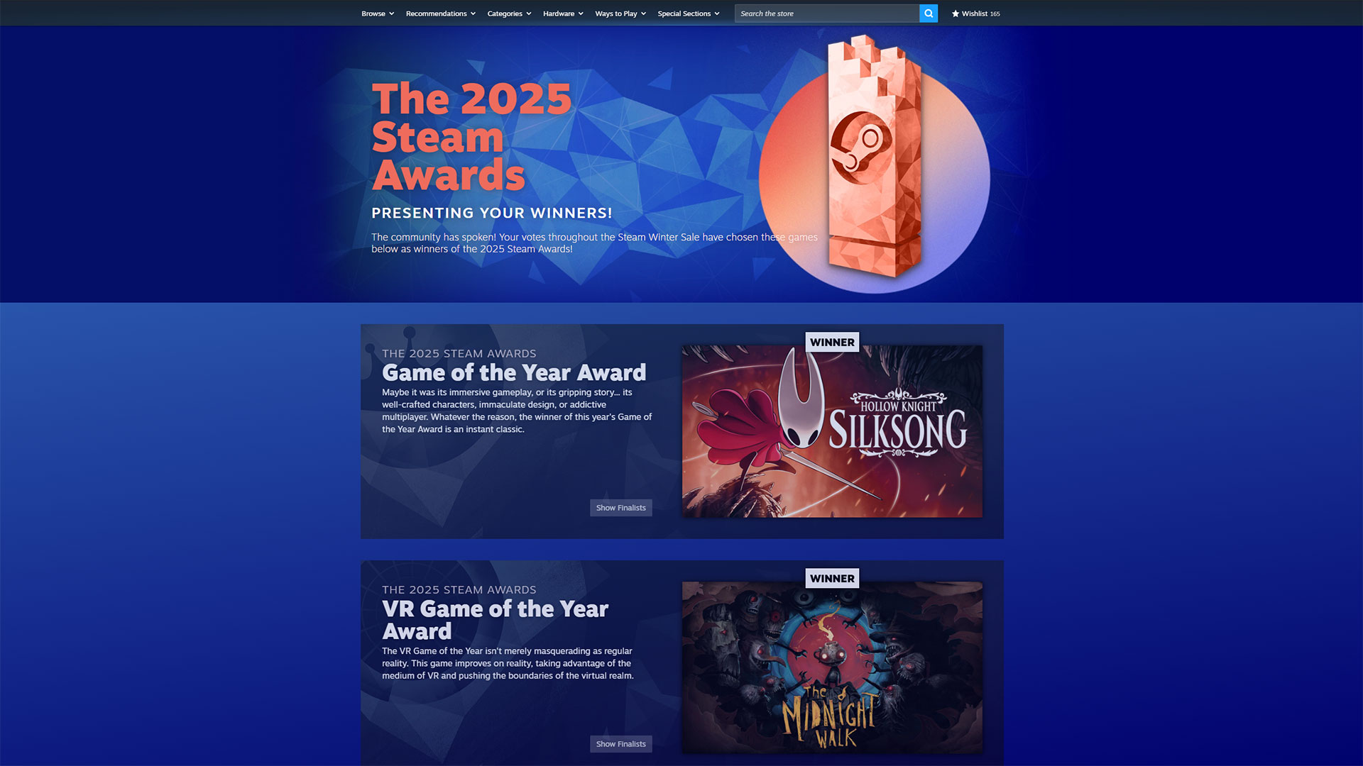 The 2025 Steam Awards Winners Revealed - FullCleared